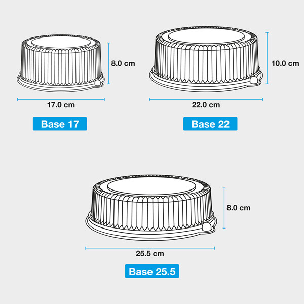Domo Circular para Tortas Base 17 cm Domo 8 cm - Base Negra - Domo ...
