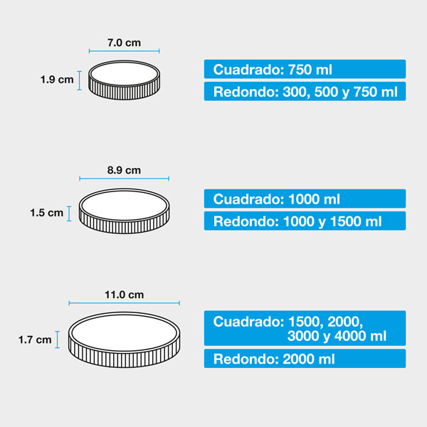 Tapa para Frasco Cuadrado 1000 ml / Frasco Redondo 1000 y 1500 ml Rojo ...